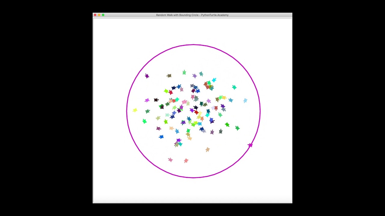 Random Walk with Bounding Circle - Python Turtle Project