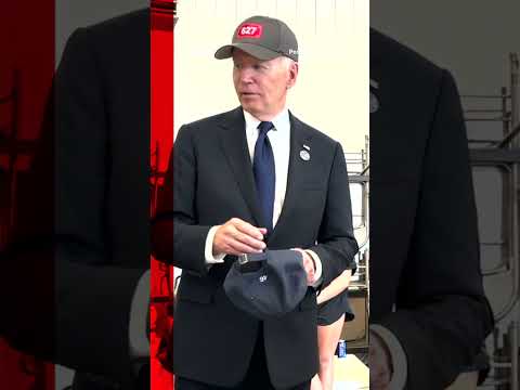 Biden jokingly wears Trump 2024 hat. #Biden #Trump #USElection #BBCNews
