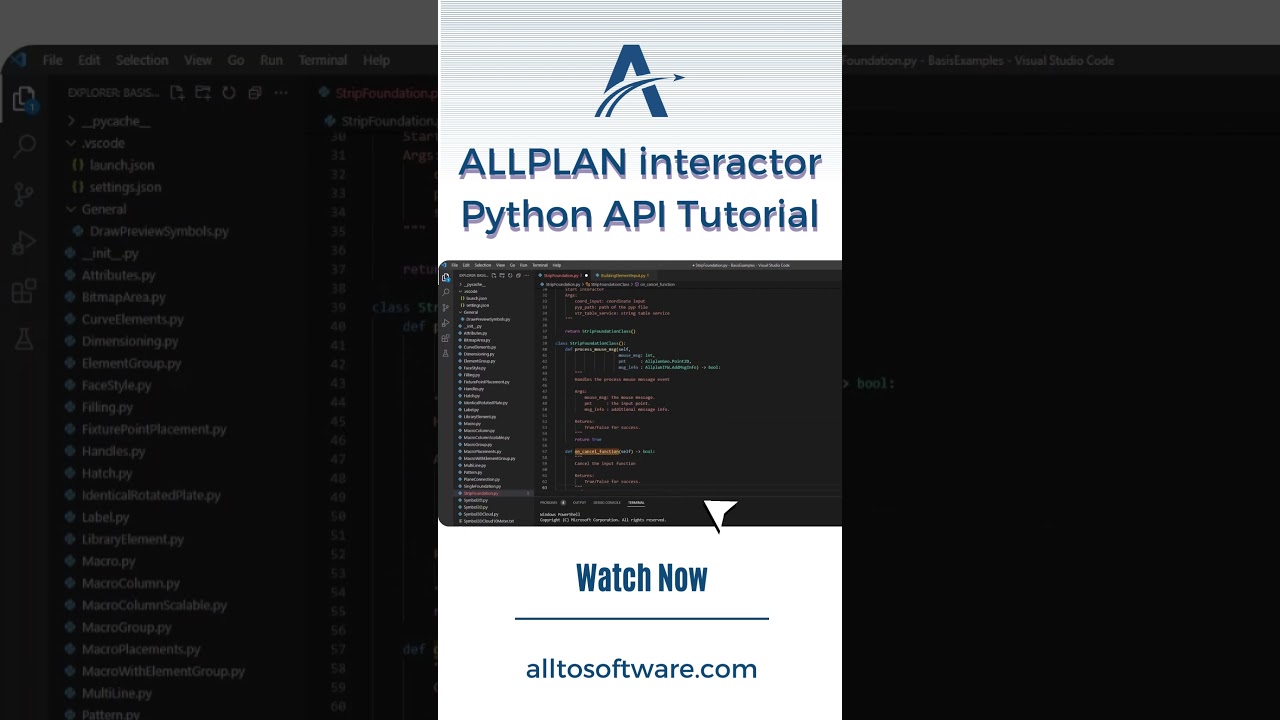 ALLPLAN interactor Python API - Video Tutorials by ALLTO