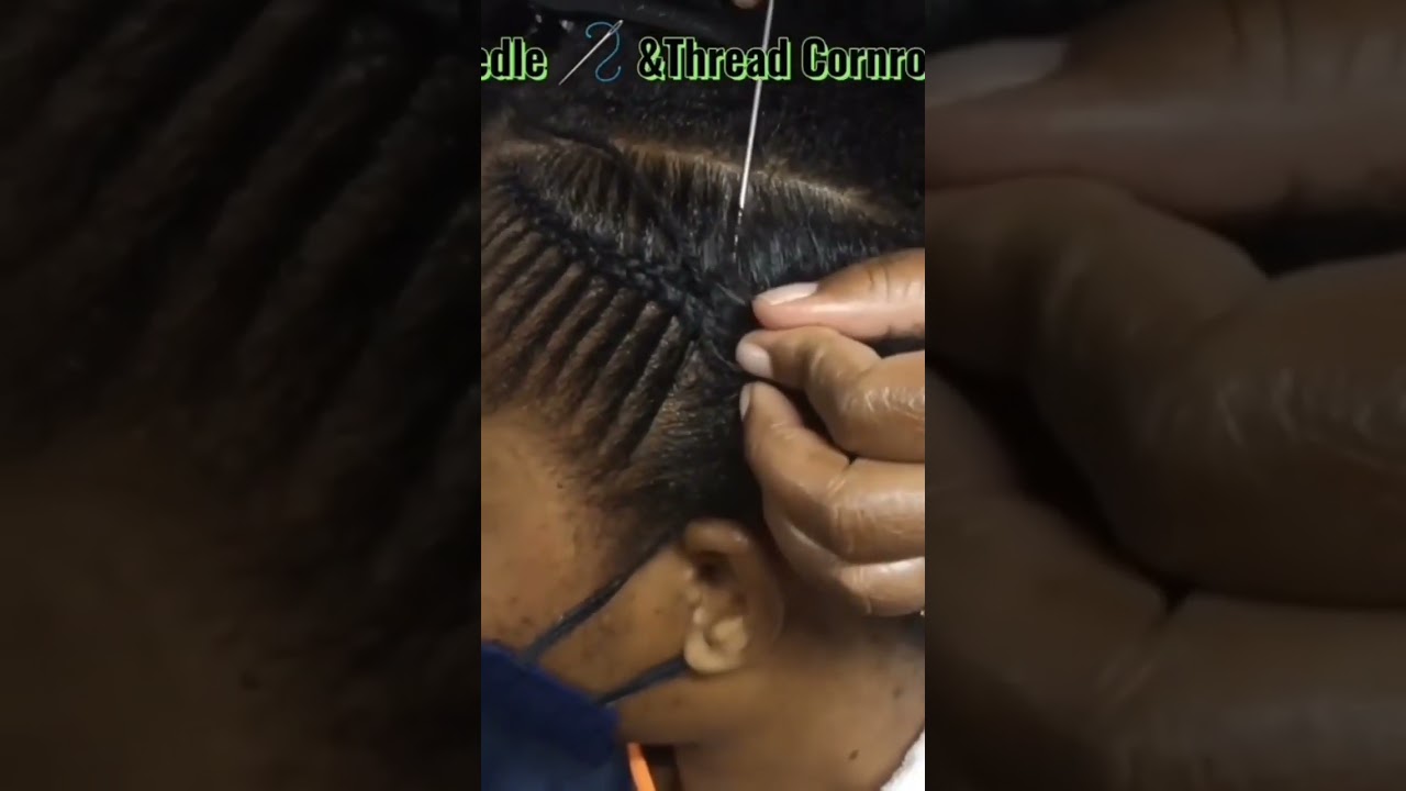 step by step needle and thread cornrow for beginners #hairstyle #embershorts #viral #learning