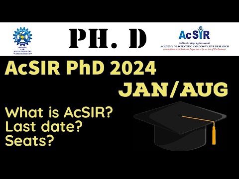 AcSIR PhD Program 2024 | Admission PhD | CSIR Labs |