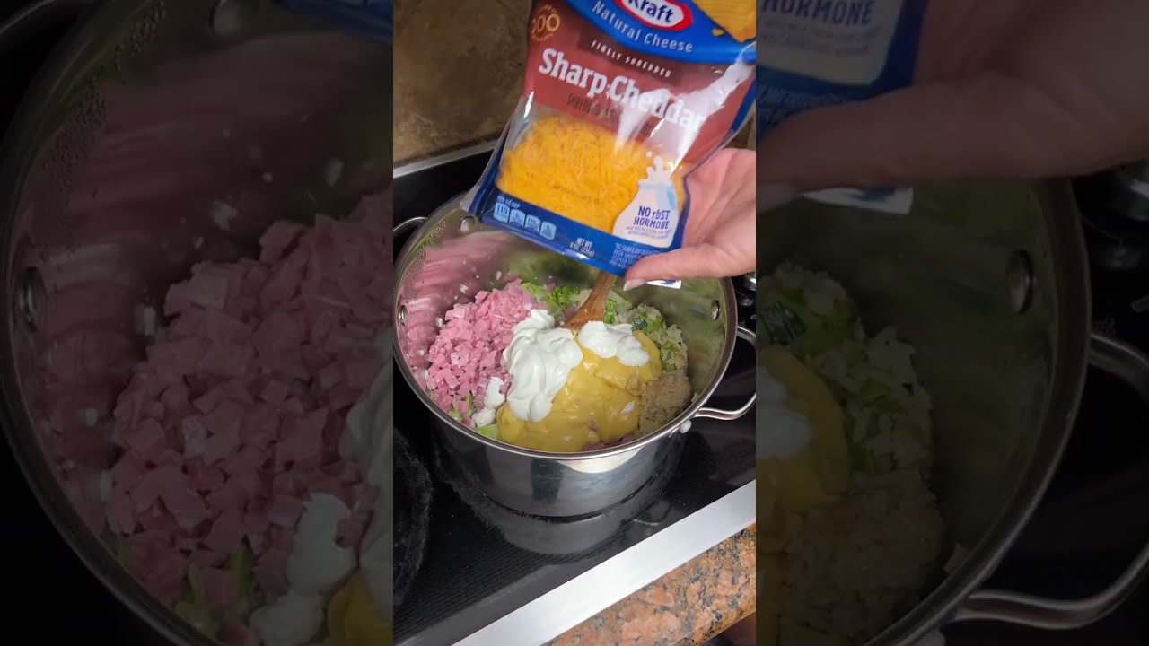 Ham Broccoli and Cheddar Casserole!