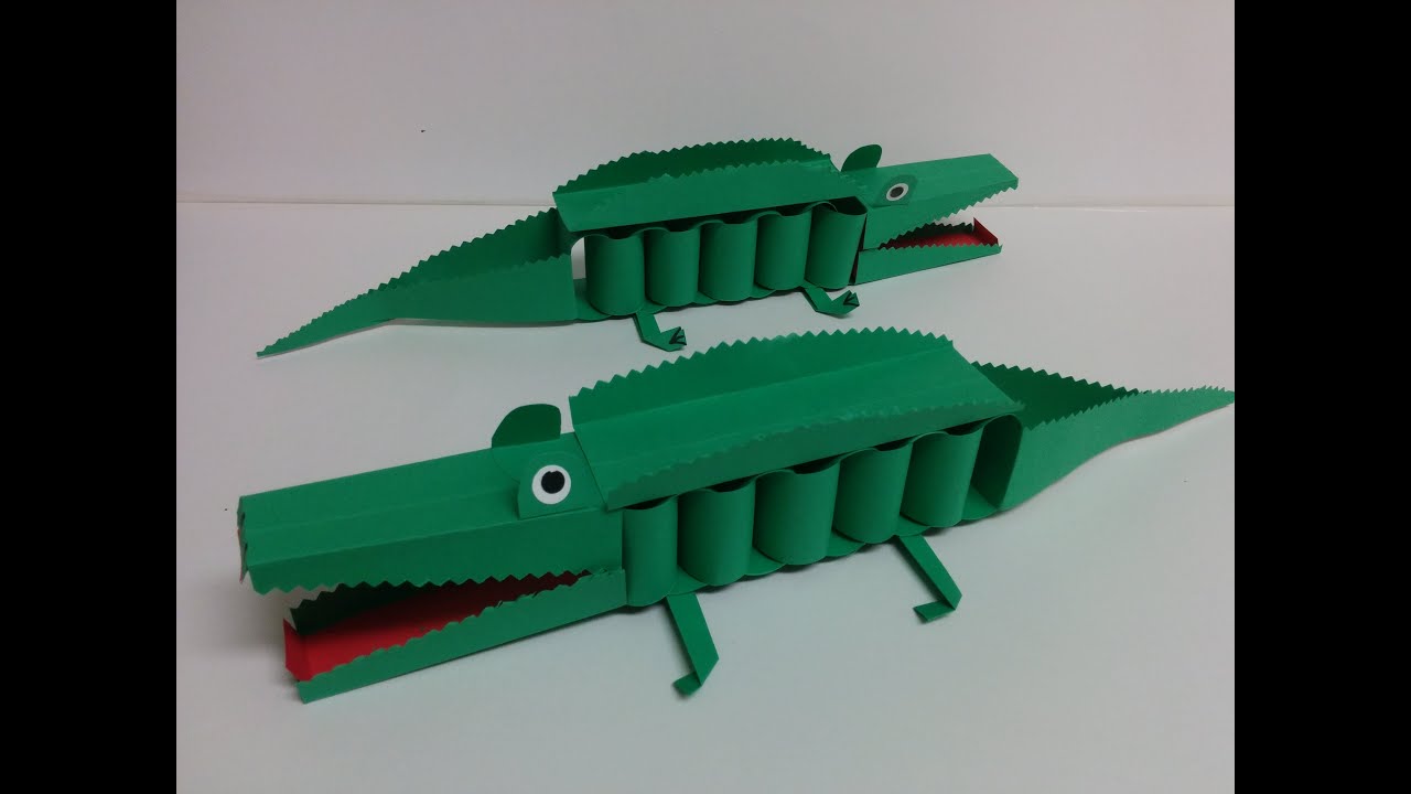 Kids Art and Craft: How to make 3D paper crocodile