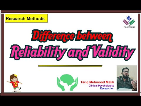 Difference between Reliability and Validity In Urdu / Hindi
