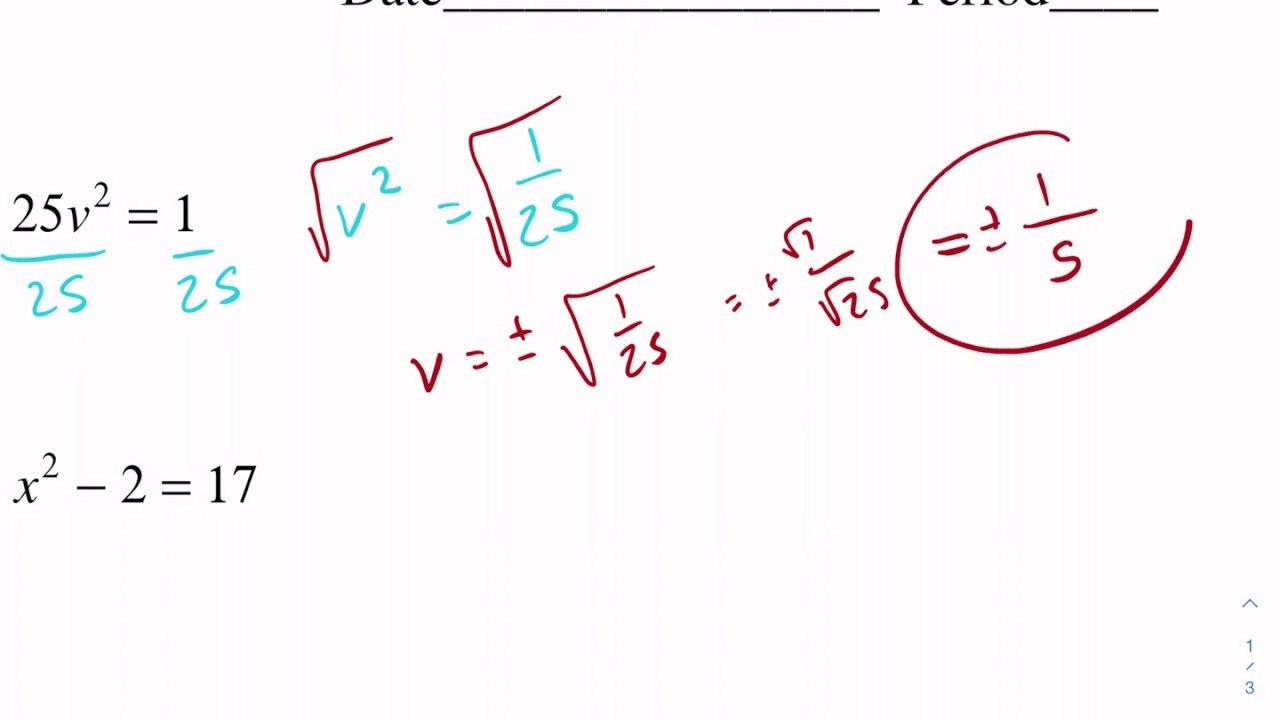 Kuta Tutorial: quadratic equations with square roots