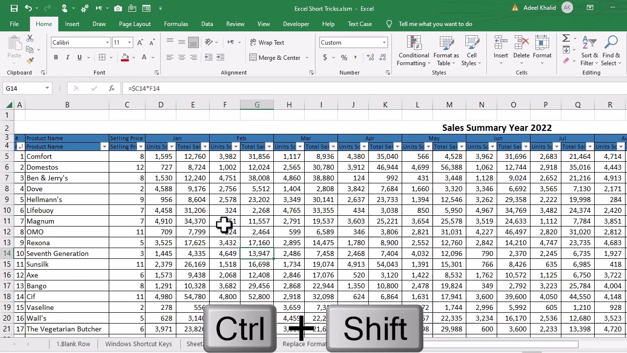 Horizontal Scrolling in Excel | Excel Tricks