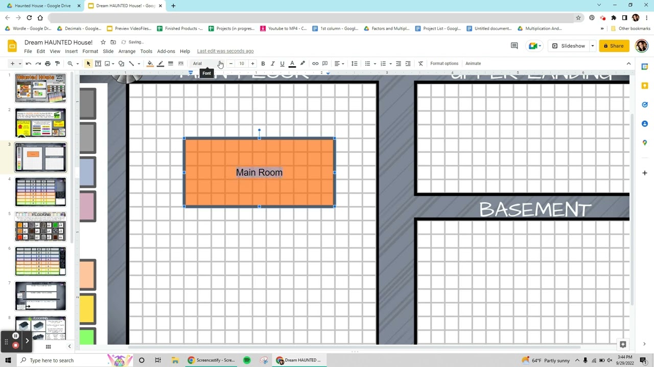 Design a Haunted House Math Project - Pt. 1, create floorplan