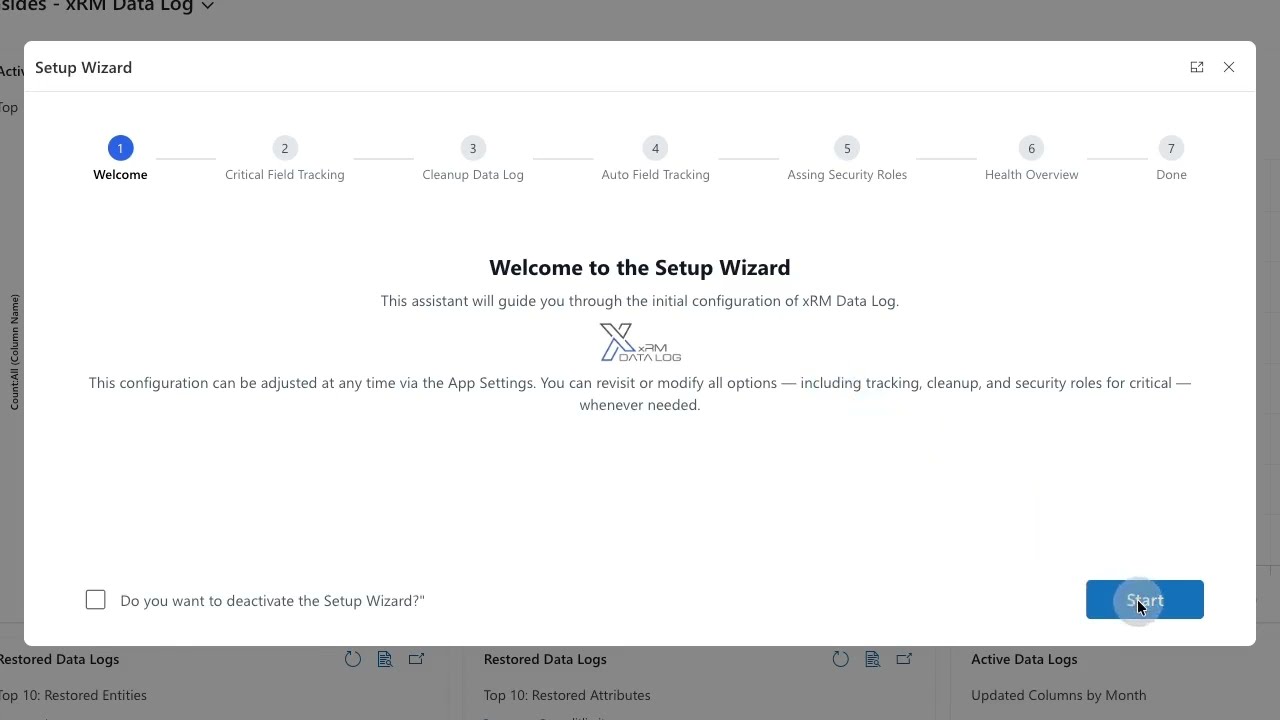 xRM Data Log - Setup Wizard