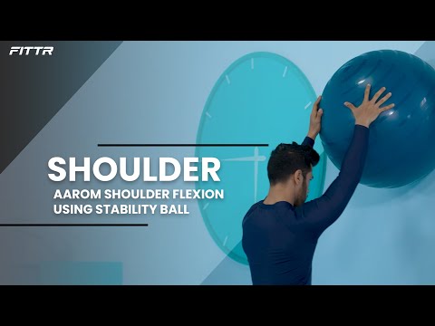 How To Do AAROM Shoulder Flexion Using Stability Ball | Exercise Video