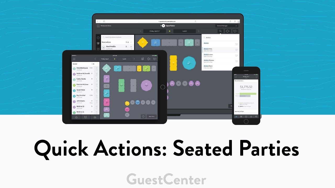 Quick Actions for Seated Parties
