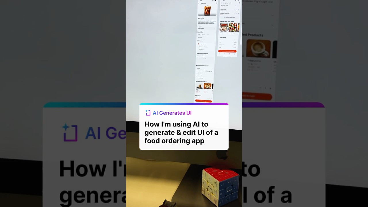 AI Design Assistant: Building a Food Ordering App UI from Scratch#ui #uidesigns #ux #motiff