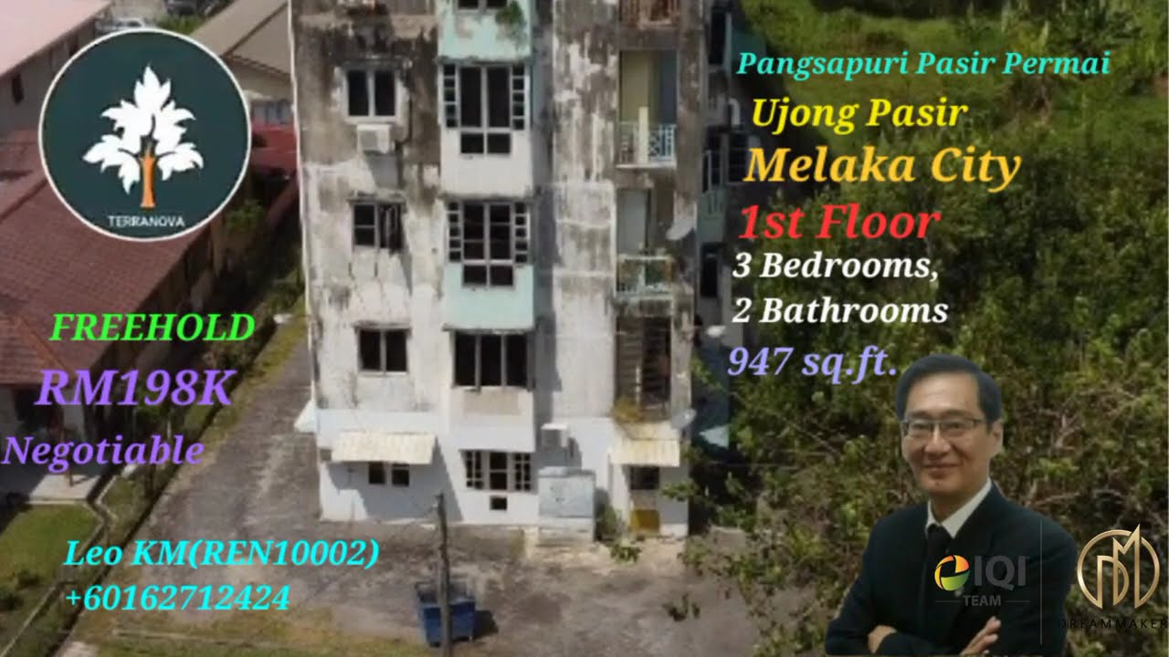  1st. Storey Unit (947 sf.) for Sale @RM198K at Pasir Permai Apartment in Ujong Pasir, Melaka City
