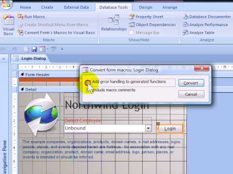 Access 2007 Login Form - Nifty Access