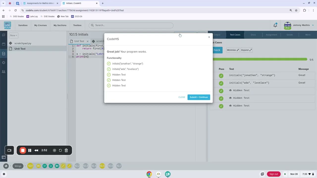 Codehs Python 10.1 Video Tutorial: Indexing