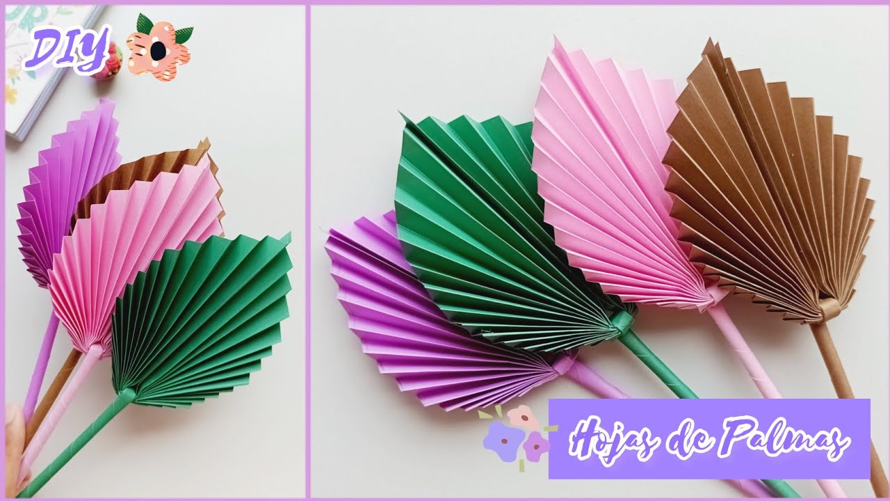 DIY 💗 - How to make paper palm leaves / Decoration / Paper Palm Leaves / Cute and Easy 🥰