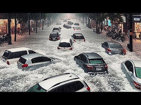 Kilka minut temu! Gniezno Polska zatonęło w ciągu 2 godzin, powódź, silny grad
