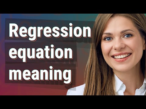Regression equation | meaning of Regression equation