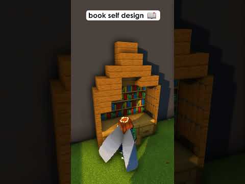 minecraft bookshelf design #shorts #shortsfeed
