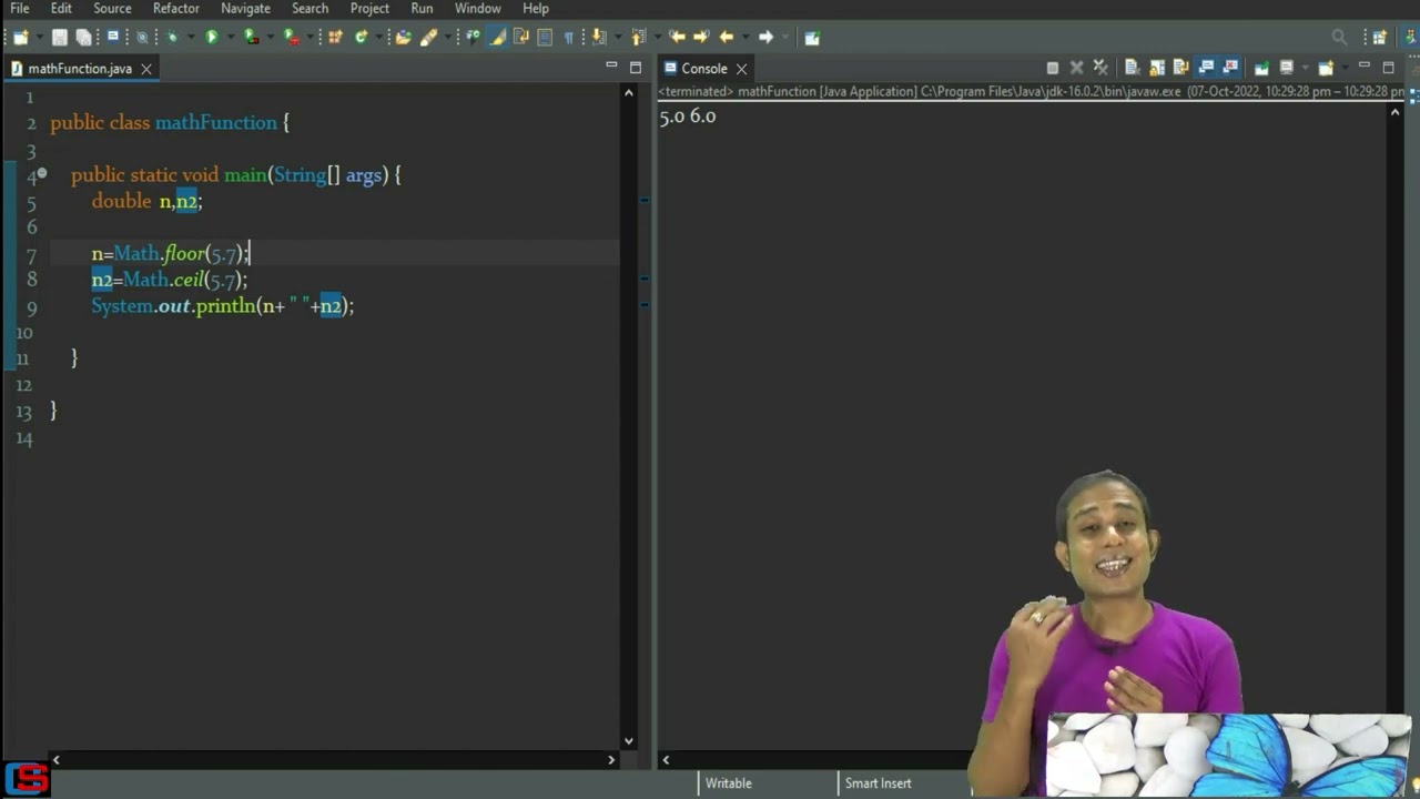 Floor & Ceil mathematical function In Java. (Part-19) #javaforbeginners #java