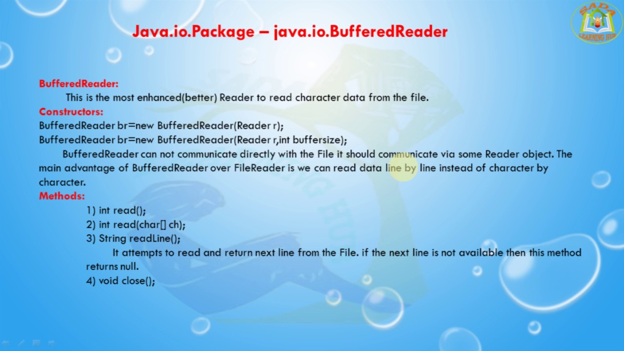 Lesson - 5 : java.io Package - BufferedReader Class in Java Programming Language