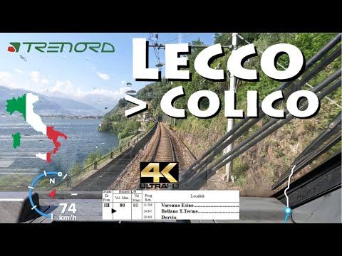 CABRIDE 4K 🇮🇹 Lecco - Colico / Veltlinbahn - Ferrovia della Valtellina / RE8 Trenord 🏞 Italia Italy