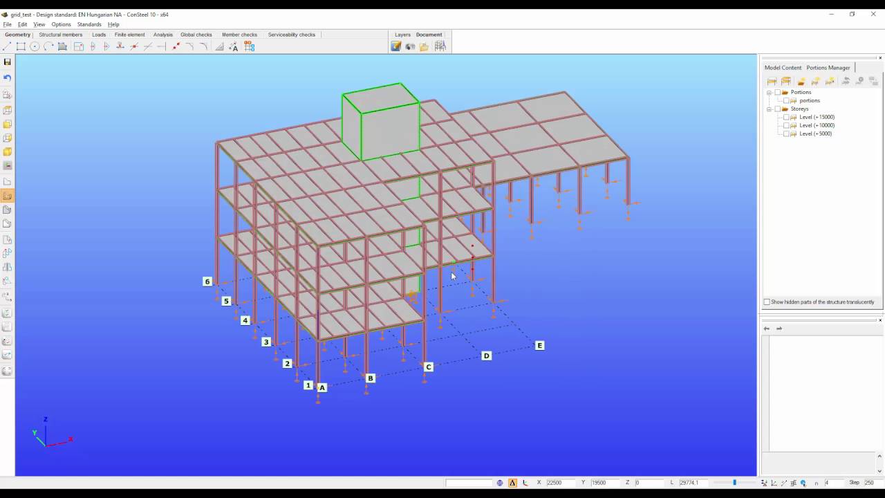 ConSteel 10 - Structural grid function