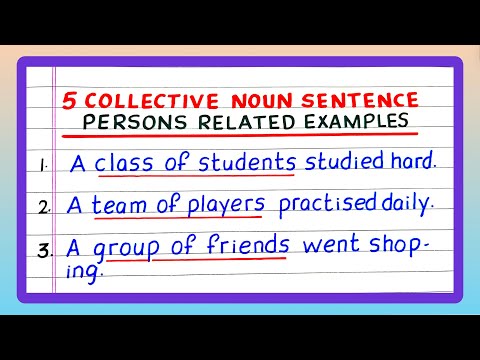 Examples of Collective Noun Sentences | Five Collective Noun Sentences | Persons Related Sentences