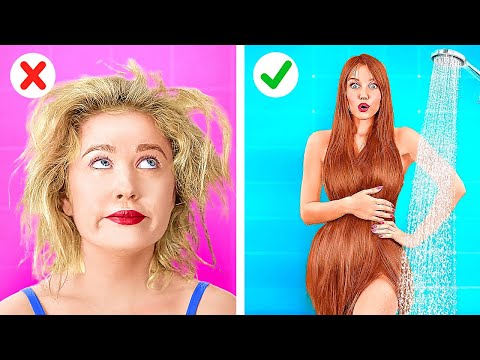 CABELLO CORTO VS. LARGO 💇♀️ Trucos de belleza inteligentes y situaciones divertidas por 123 GO!
