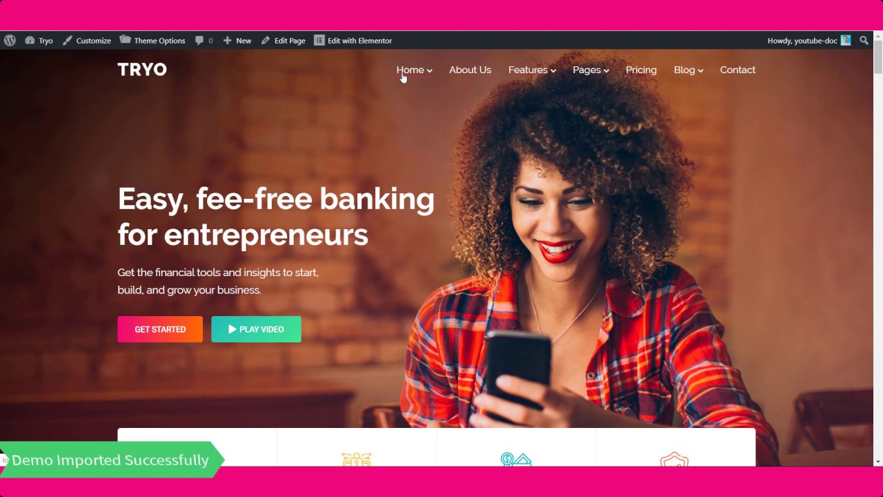 Tryo - WordPress Theme Installation and Configuration