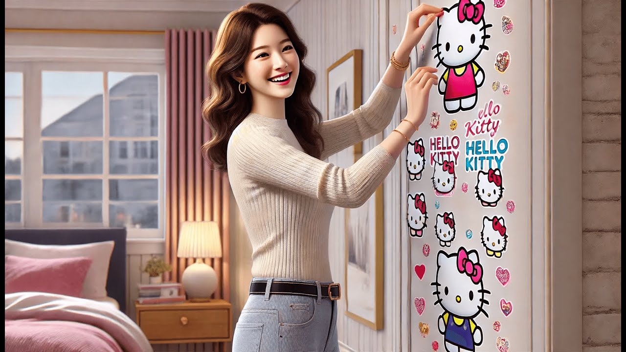 🐱 Ceybo Hello Kitty Vinyl Art Decal Decor Set | Best Hello Kitty Wall Stickers 🐱