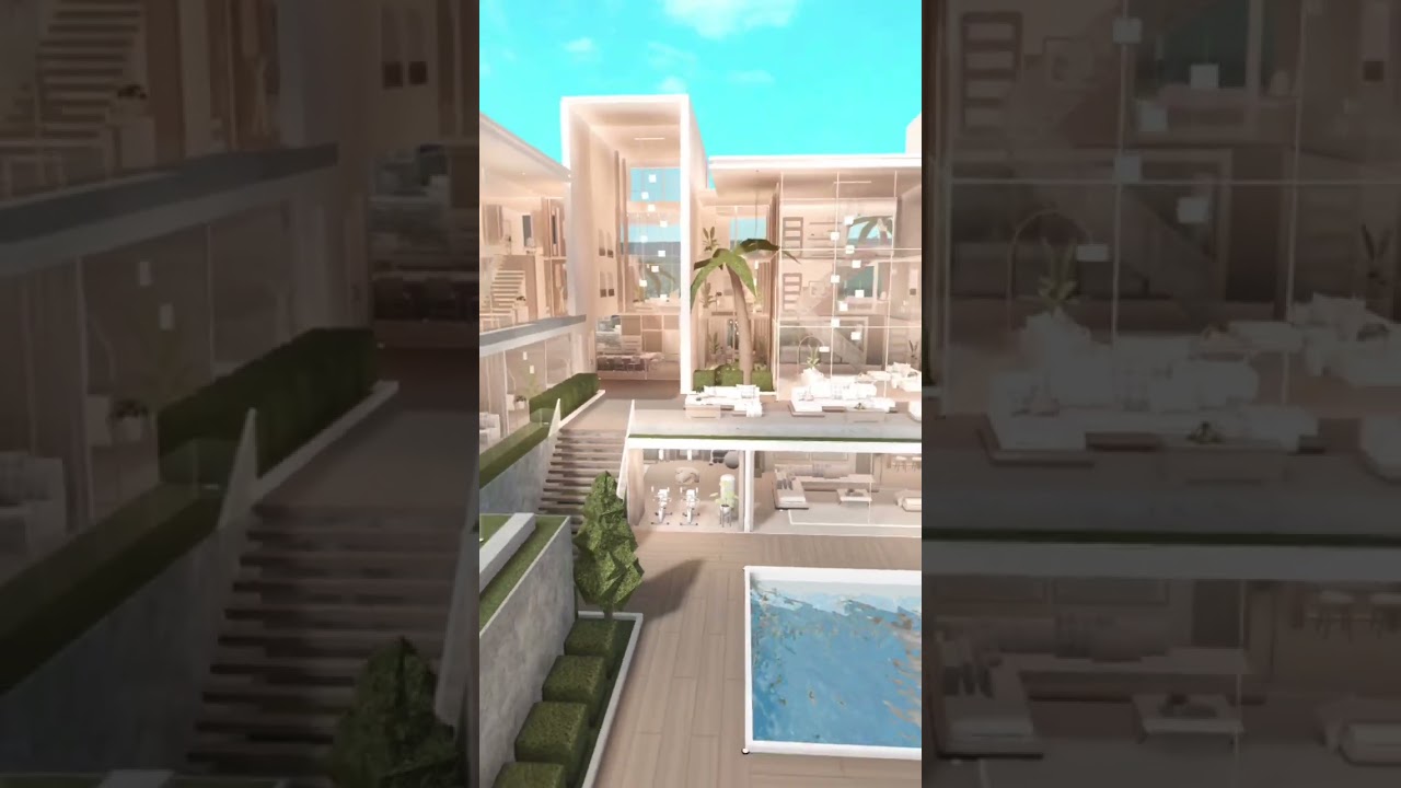 check out my new summer mega mansion! #shorts #bloxburg #bloxburgbuild #roblox #bloxburghouse