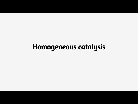 Homogeneous Catalysis