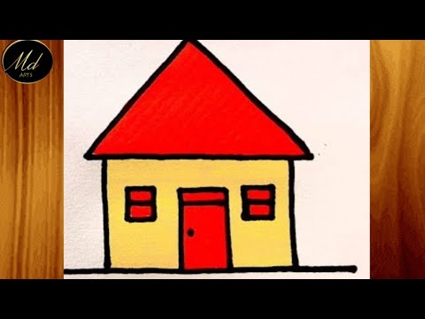 The Easiest House To Draw For Children | Easy Drawing Tutorial