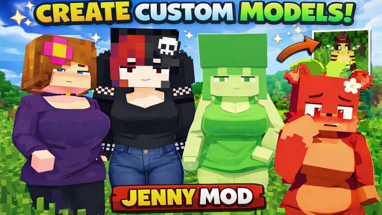Create Custom Models for  Minecraft Jenny Mod | Easy Blockbench & Texture Tutorial