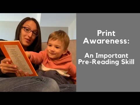 Print awareness: an important pre-reading skill.