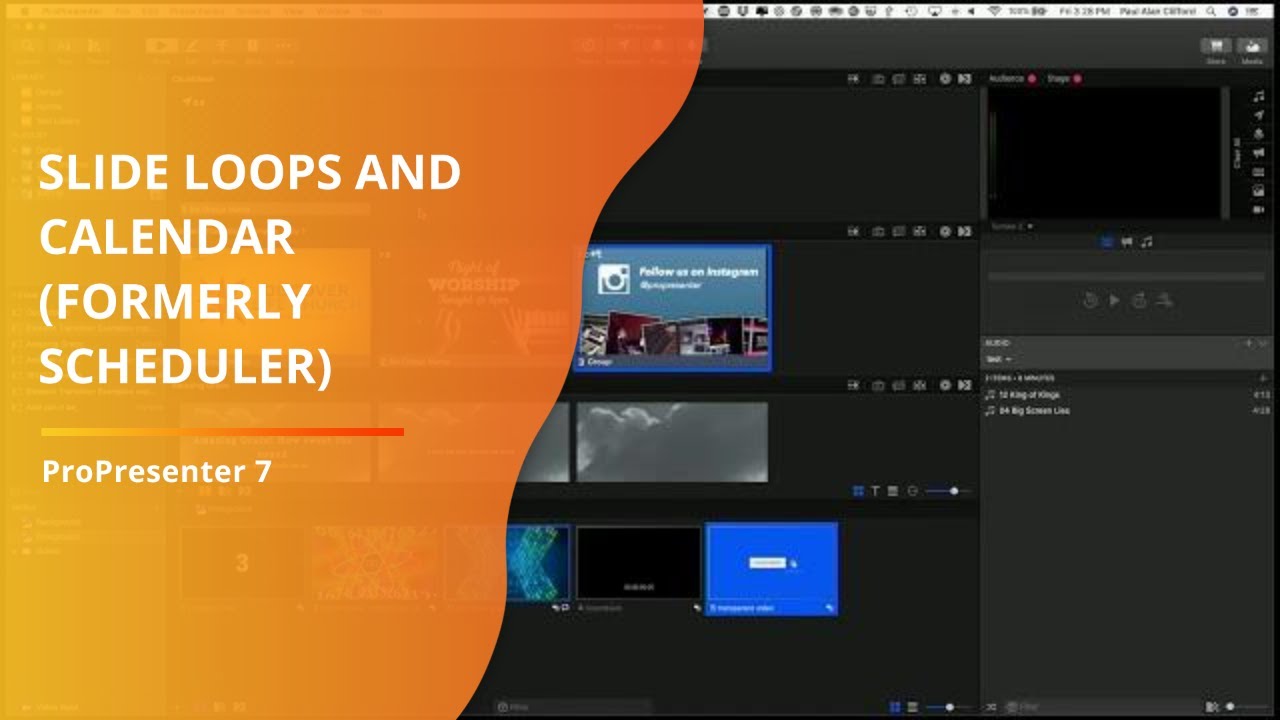 ProPresenter 7 Tutorial:  Slide loops and Calendar (formerly Scheduler)