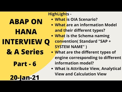 ABAP ON HANA Interview Q & A | 6 | Information Model | Attribute View | Analytic View | Calculation