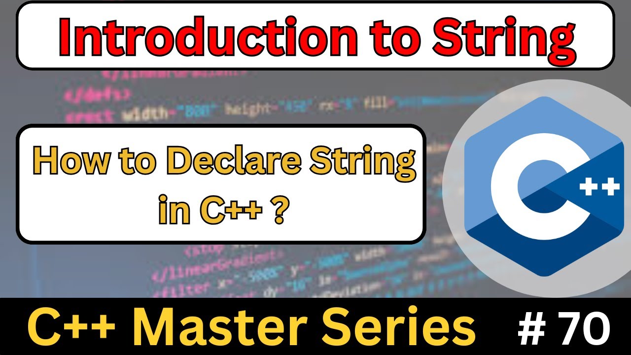 #70 Introduction to String in C++ with Example | How to declare String in C++? | Tpoint Tech