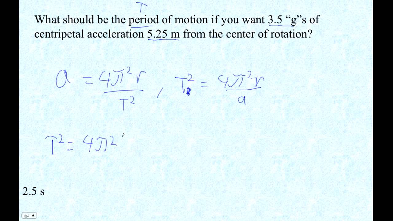 HTPG07A Centripetal Acceleration Period Example 1