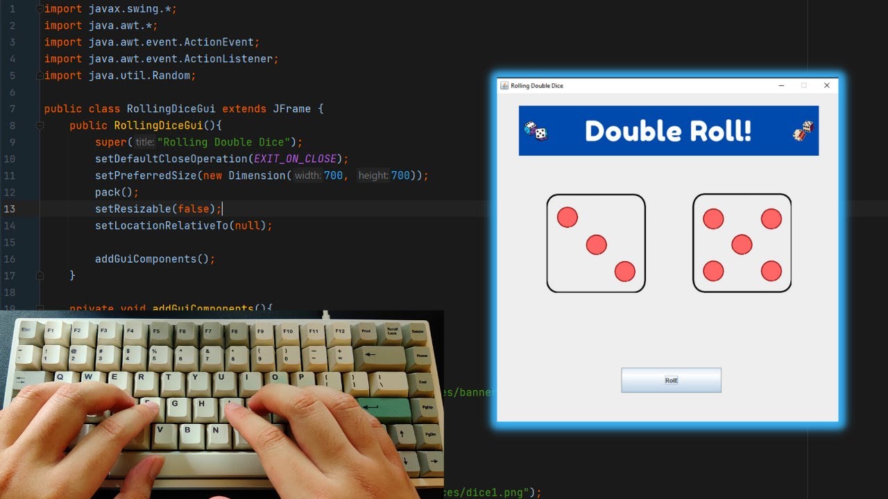 ASMR Programming - Random Dice Game - Java Swing Tutorial