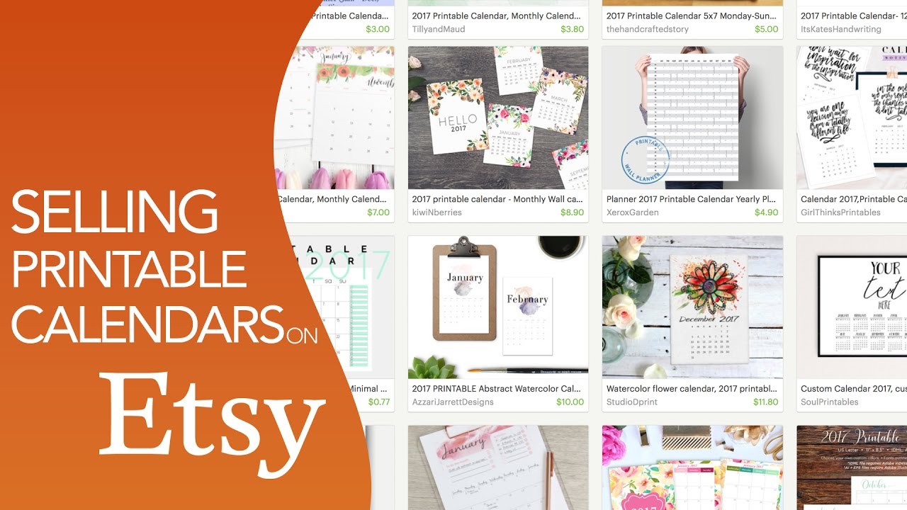 Etsy Selling Printable Calendars: Organic Search Study