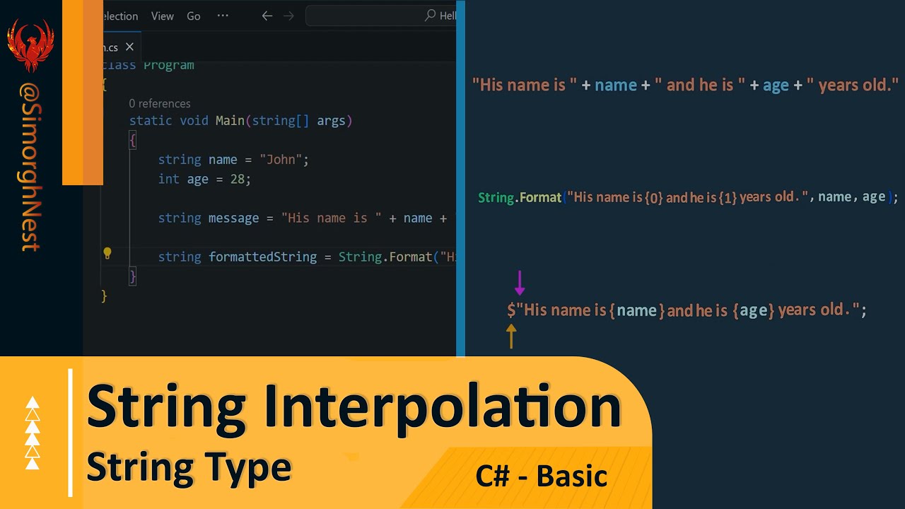 C# Tutorial - Basic - 040 - String Interpolation