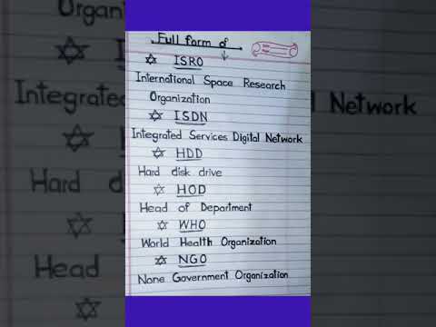 #fullformof ISRO, ISDN, HDD, HOD, WHO, NGO |#shorts #viral #shortsvideo #kashifindian #fullforms