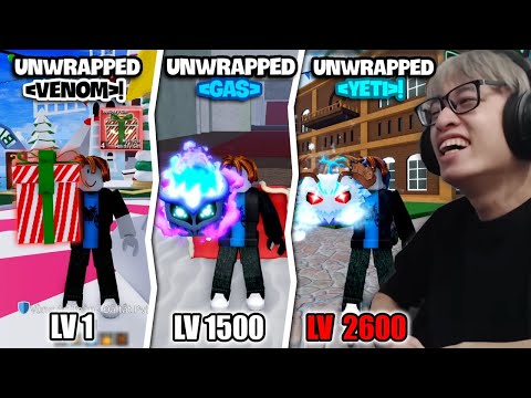 HÙNG AKIRA HÀNH TRÌNH LV 1 - 2600 VỚI TẤT CẢ TRÁI ÁC QUỶ MỞ HỘP GIÁNG SINH MYTHICAL TRONG BLOX FRUIT