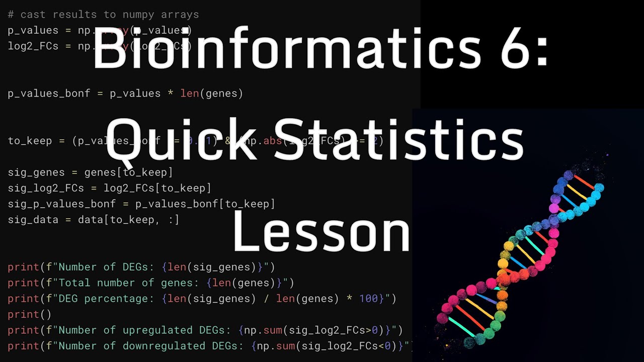 Intro to Bioinformatics 6: Quick Statistics Lesson