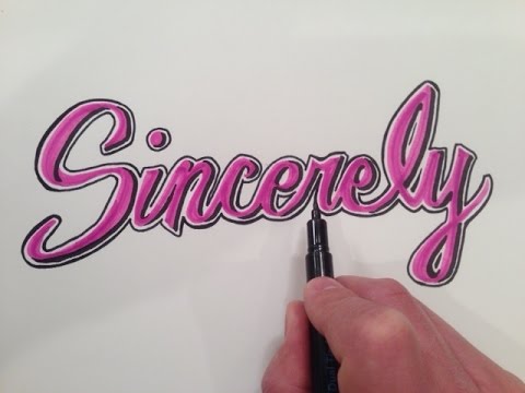 How to Draw and Write Sincerely in Fancy Cursive with Shadows