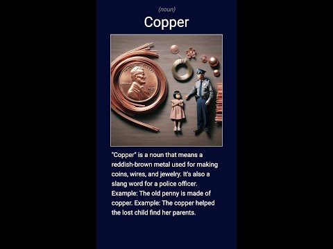 English word 'copper' noun C1