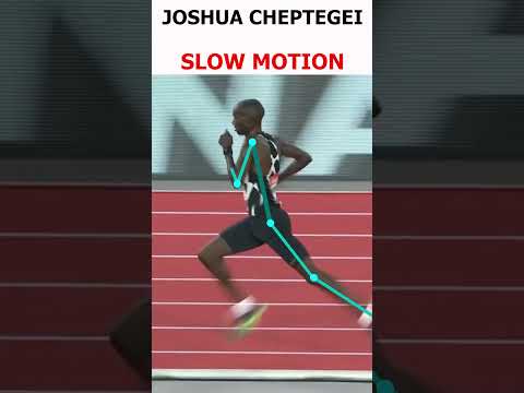 Slow motion footage of Joshua Cheptegei breaking the 5000m world record