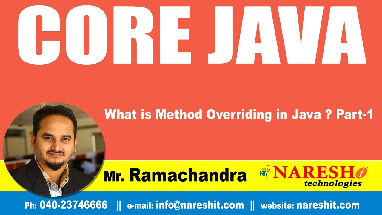 Core Java Tutorial | What is Method Overriding in Java ? Part-1 | Mr.Ramchander