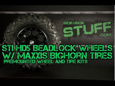 STI HD5 Matte Black Beadlock Wheels w| Maxxis Bighorn Radial Tires